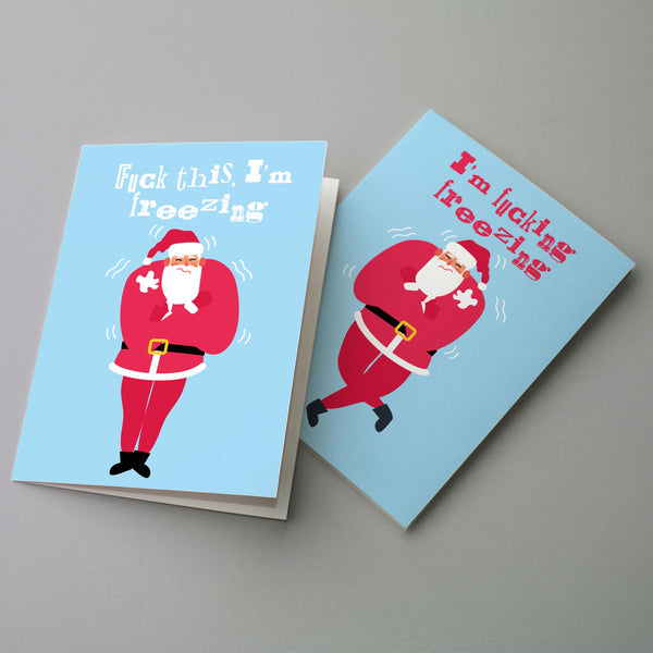 24 I am F#%@ing Freezing Santa Claus Merry Christmas Cards in 2 Fun Il ...