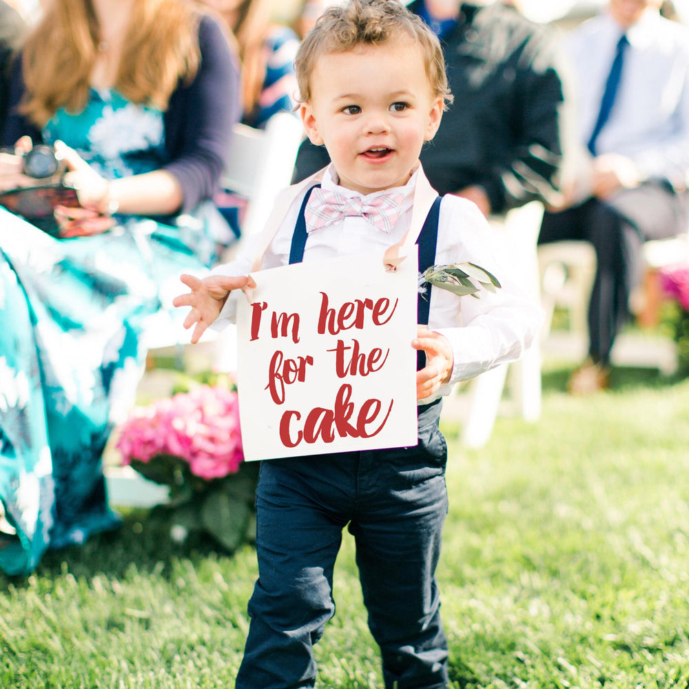 I'm Here For The Cake Sign for Ring Bearer or Flower Girl - Ritzy Rose
