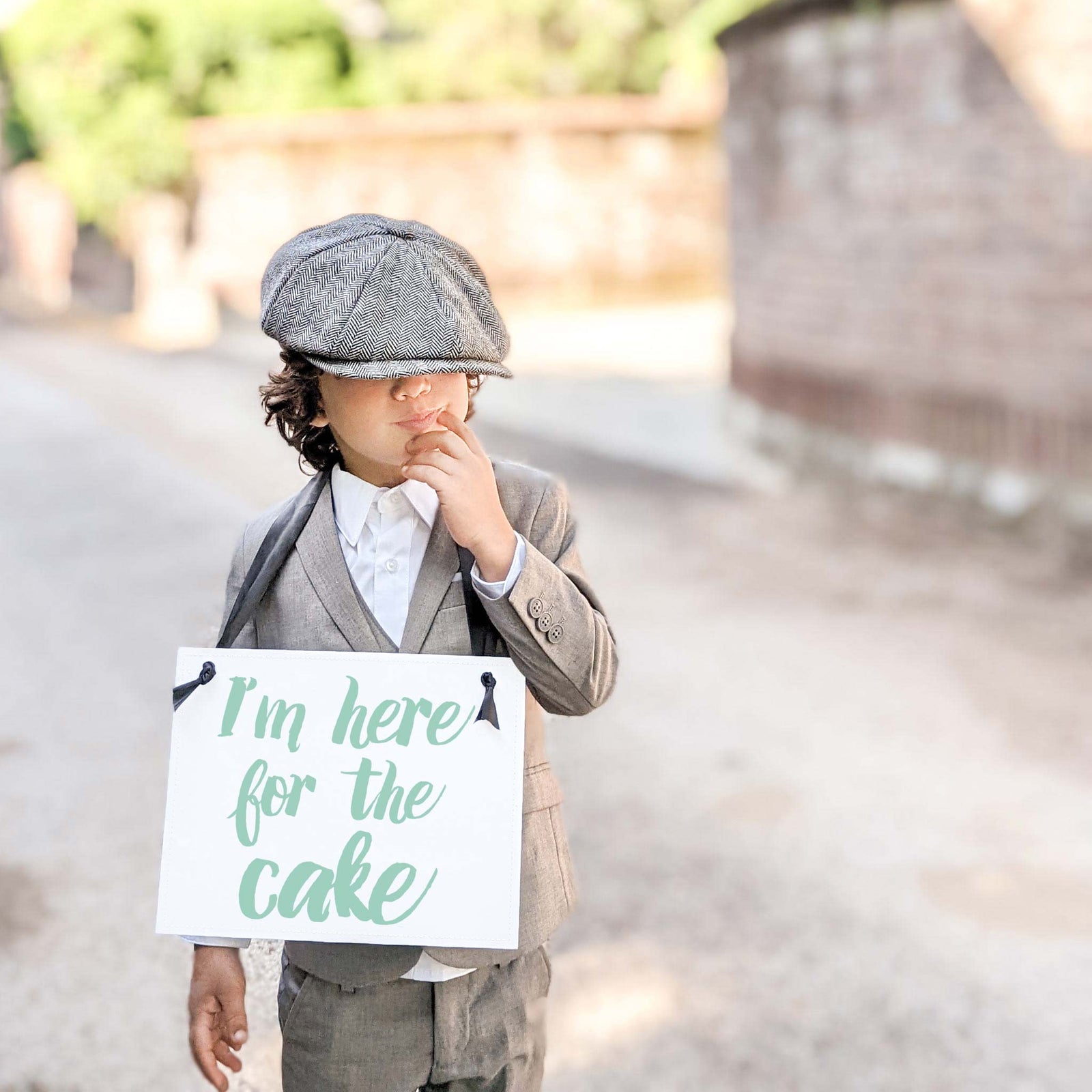 I'm Here For The Cake Sign for Ring Bearer or Flower Girl - Ritzy Rose