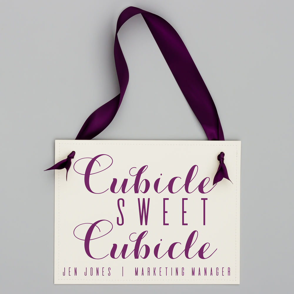 Cubicle Sweet Cubicle Sign | Personalized Name + Title | Office Decor ...