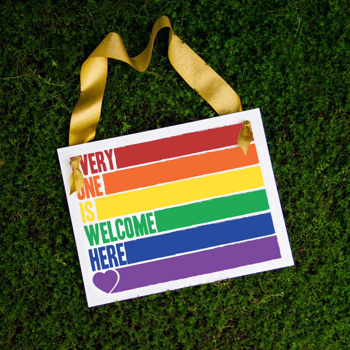 Everyone Is Welcome Here Sign Rainbow Banner LGBTQ+ Friendly Businesses ...