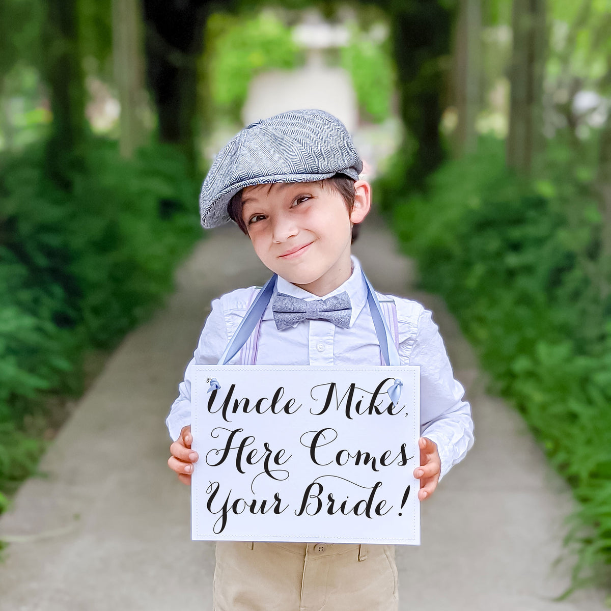 Uncle {Custom Name} Here Comes Your Bride Ring Bearer Wedding Sign ...