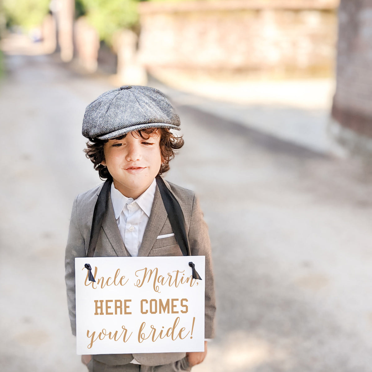 Custom Name Here Comes Your Bride Ring Bearer Wedding Sign - Ritzy Rose
