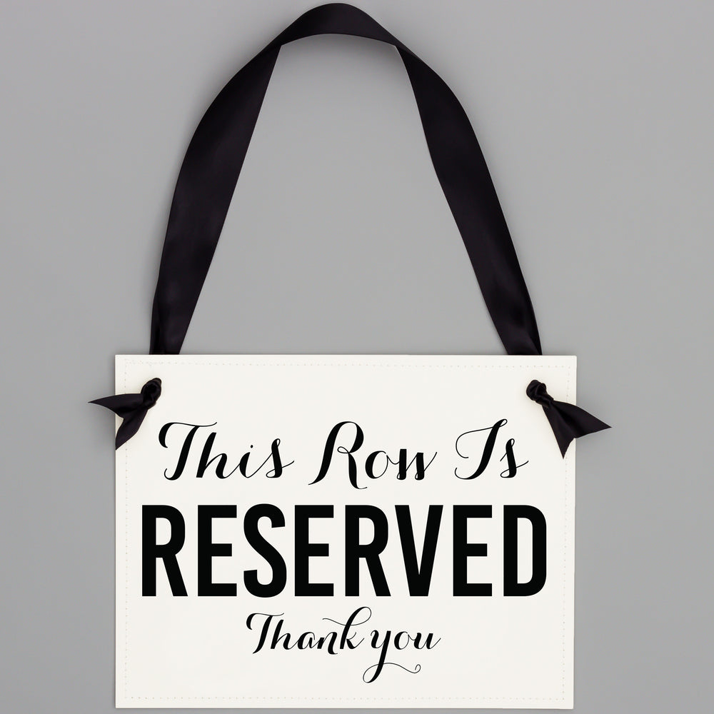 Reserved Row Chair Sign for Wedding, Ceremony, Party, Event, Conference ...