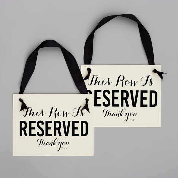 Reserved Row Chair Sign for Wedding, Ceremony, Party, Event, Conference ...