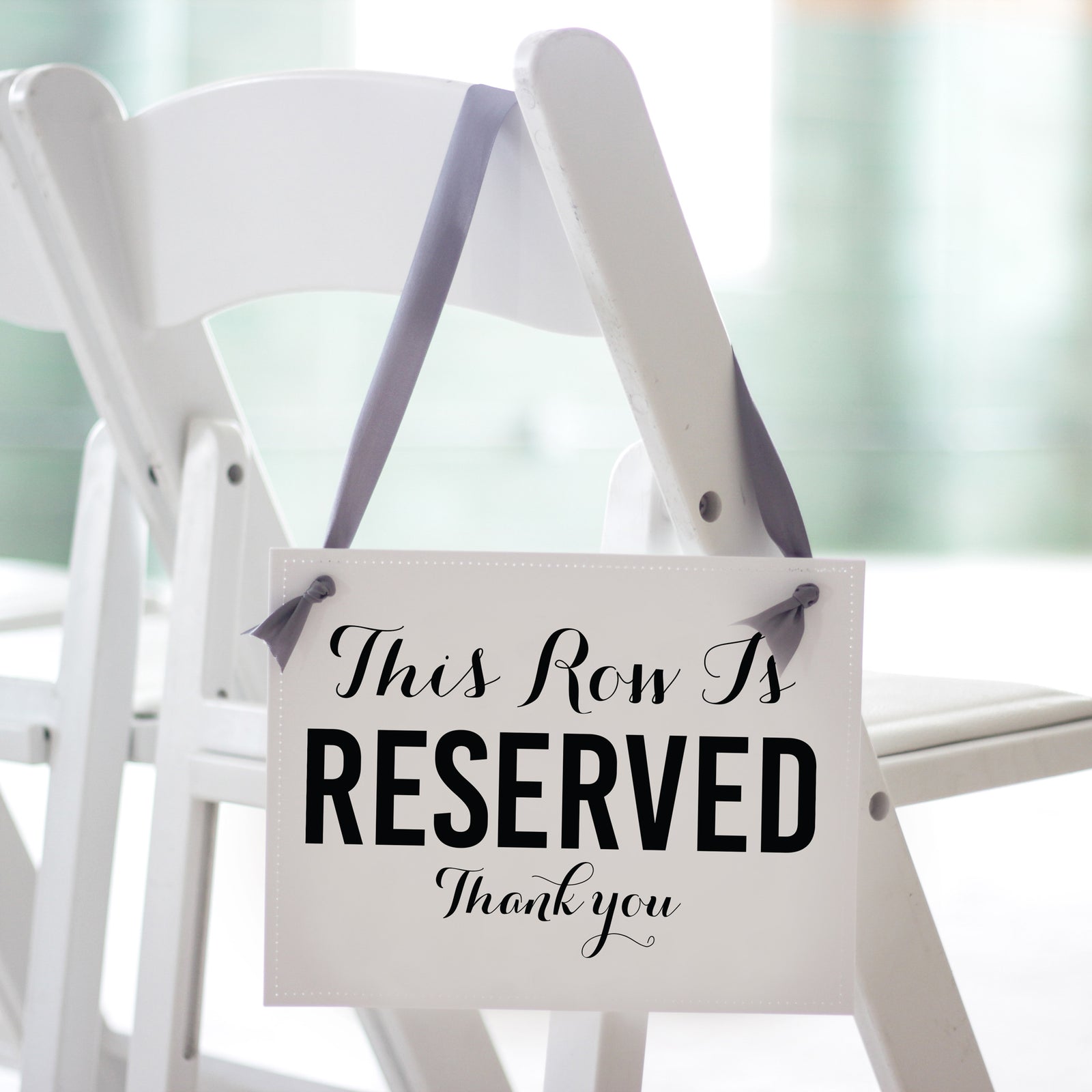 Reserved Row Chair Sign for Wedding, Ceremony, Party, Event, Conference ...