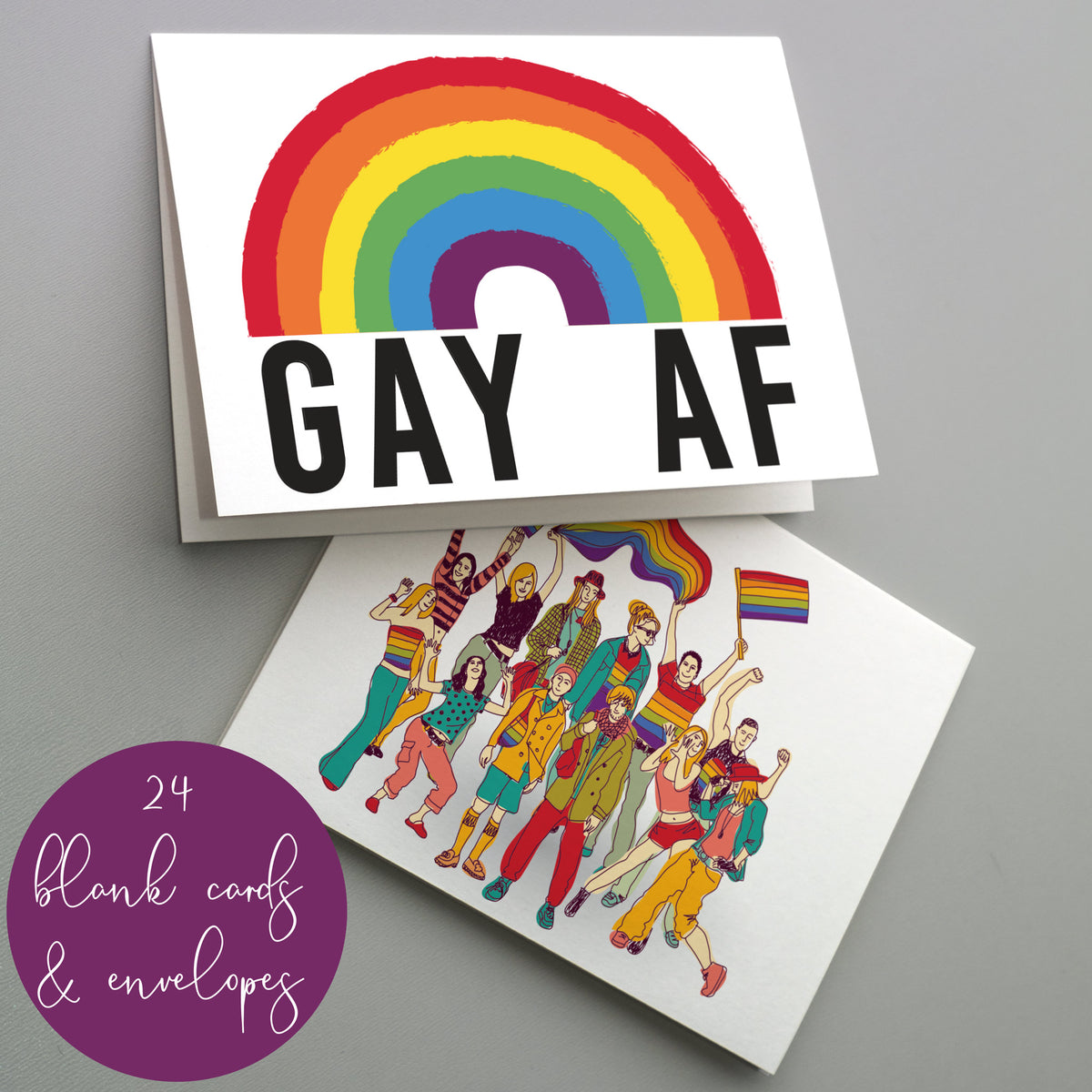 LGBT Cards Gay Pride & Lesbian LGBTQ Stationery Greetings - 24 Pack ...