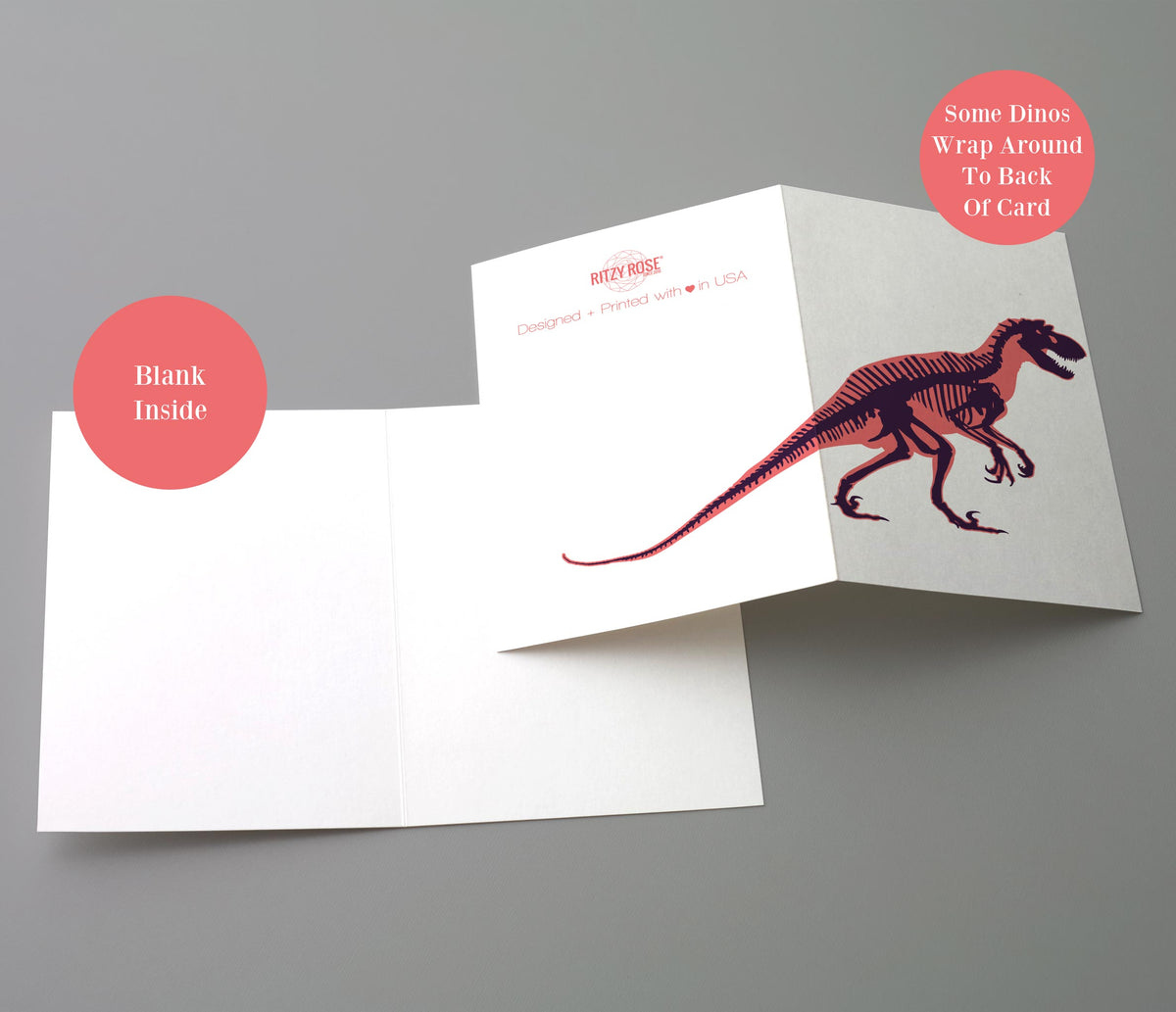 Dinosaur Blank Greeting Cards - 24 Pack Colorful Dino Cards for Friends ...