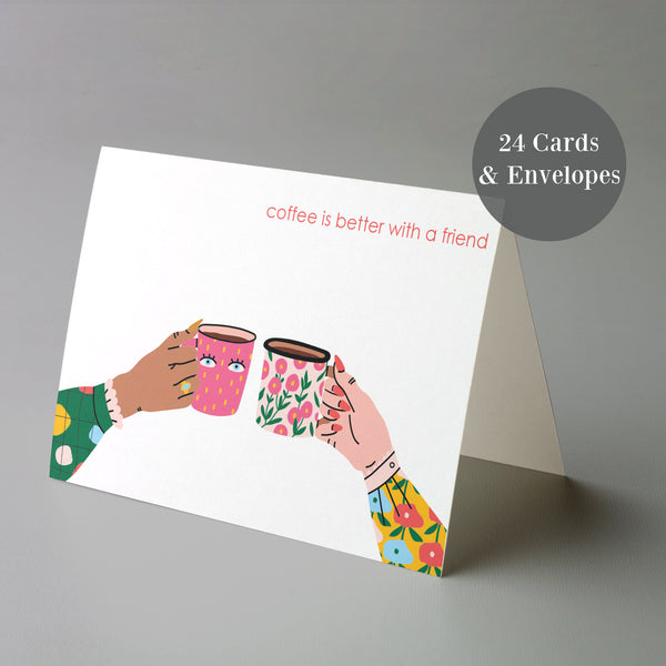 Coffee Is Better With Friends Cards - 24 Pack I Miss You Greeting Cards ...