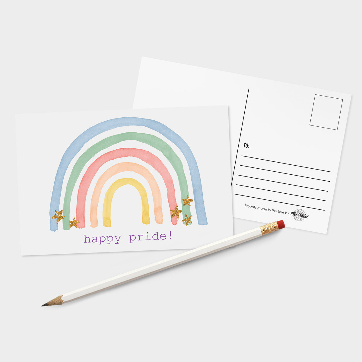 Happy Pride Pastel Rainbow Postcards 32 Pack LGBT Gay Pride Cards ...