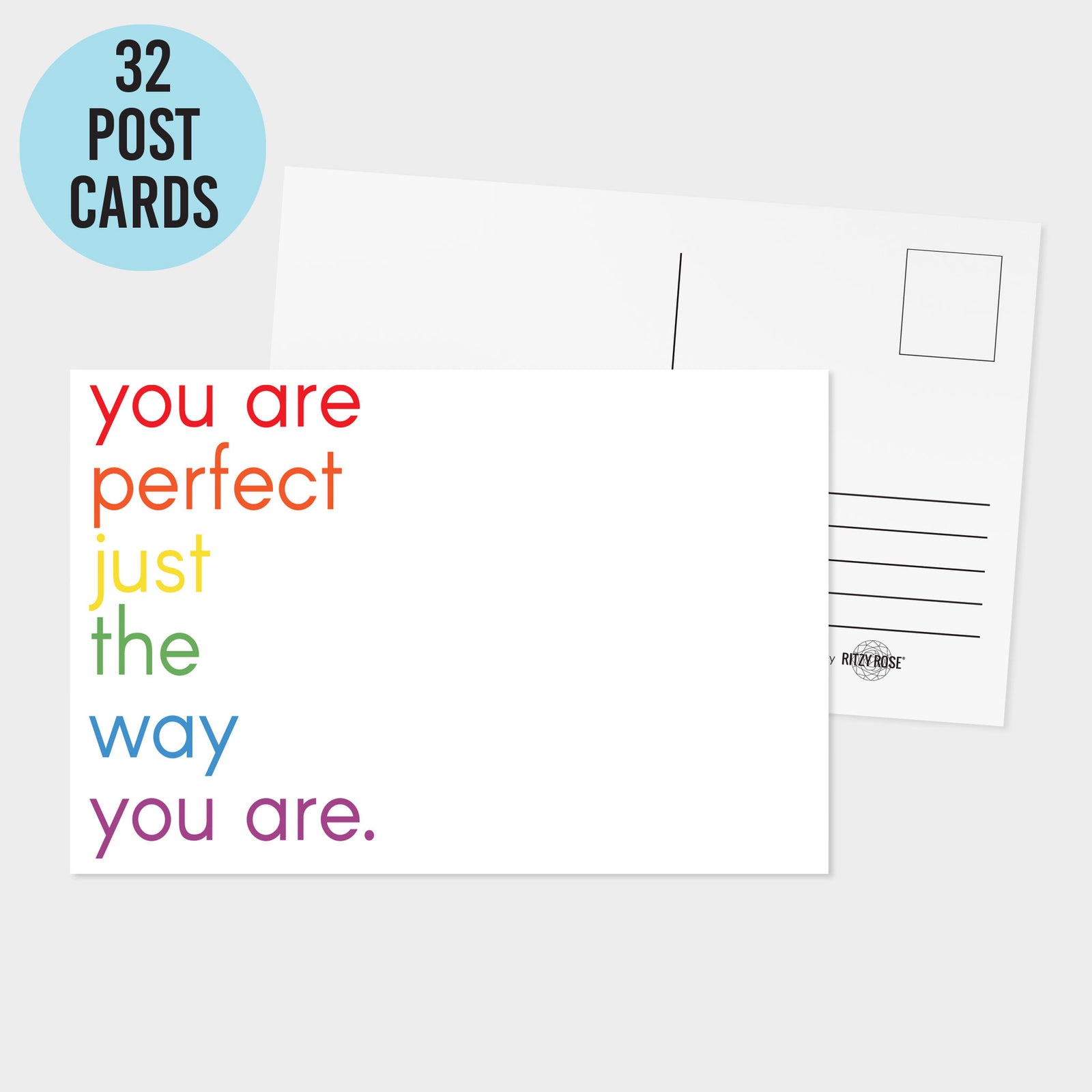 Perfect Just The Way You Are Rainbow Gay Pride Postcards LGBT 32 Pack ...