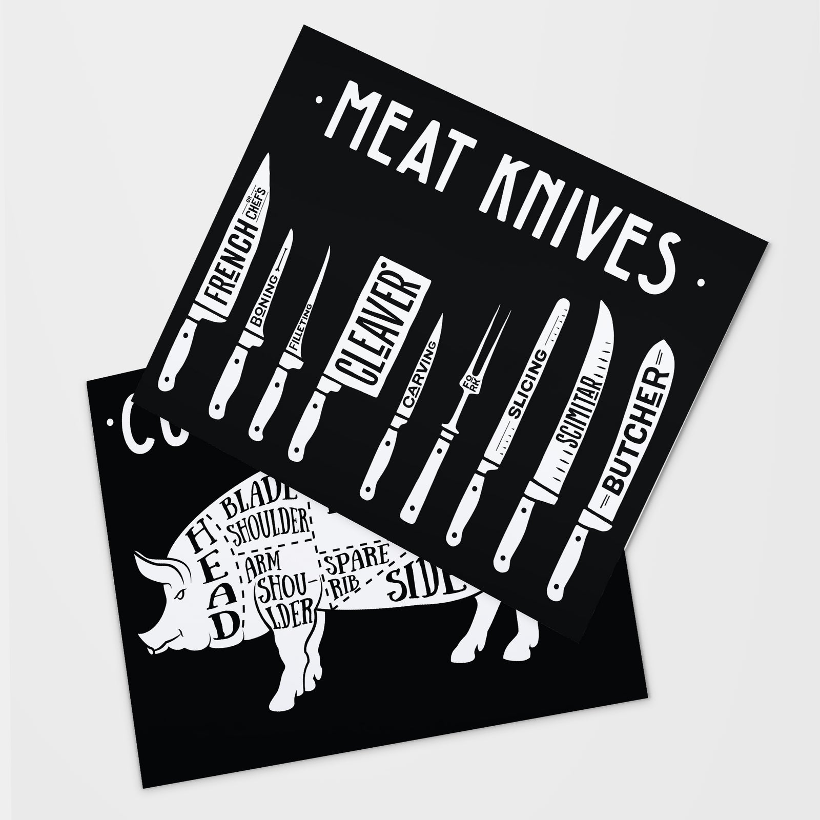 Funky Butcher Cuts of Meat Prints - 6 Prints - Ritzy Rose