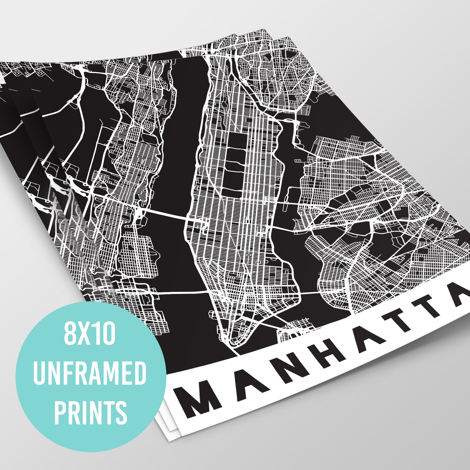 New York City 5 Boroughs Wall Prints - 6 Prints NYC Posters Map Art ...