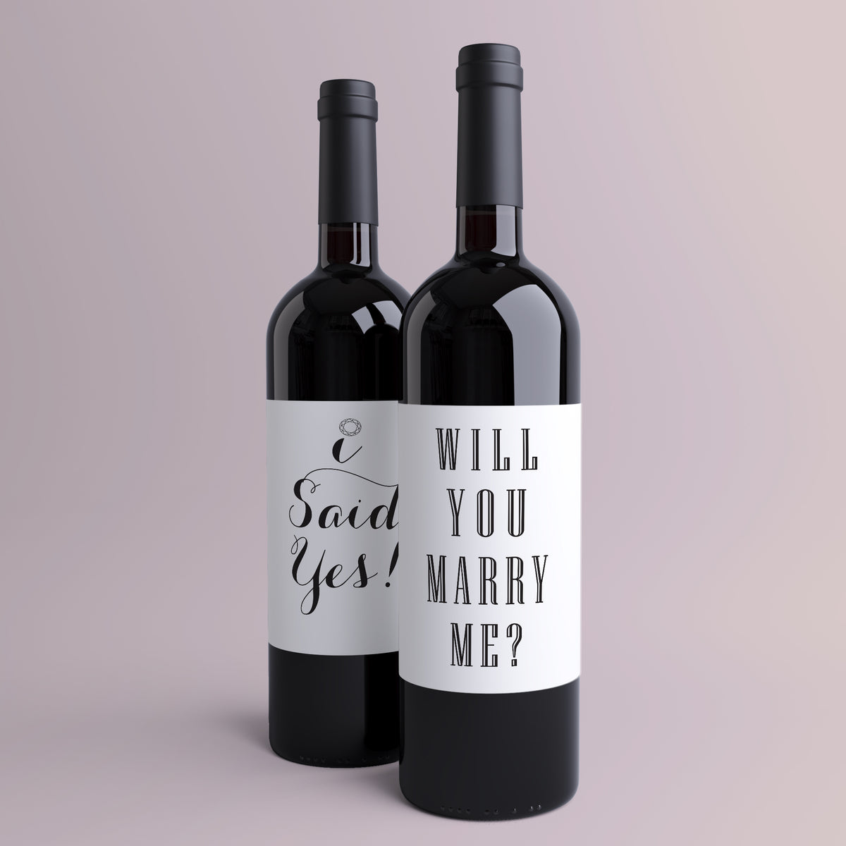 Proposal Wine Bottle Labels | 2 Pack Engagement Prop + I Said Yes ...