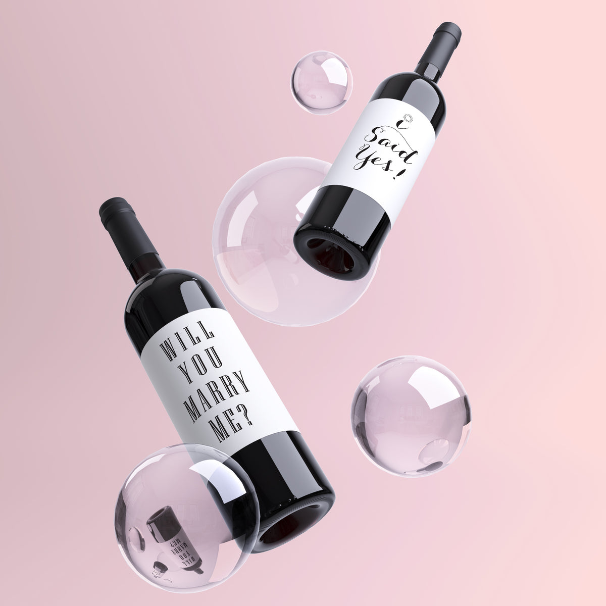 Proposal Wine Bottle Labels | 2 Pack Engagement Prop + I Said Yes ...