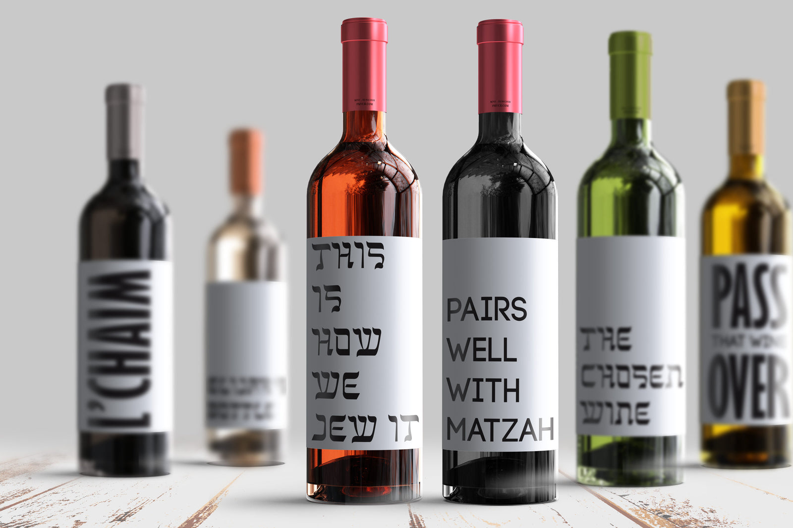 8 Passover Wine Bottle Labels Peel Stick Pesach Seder Dinner Wine Gift ...