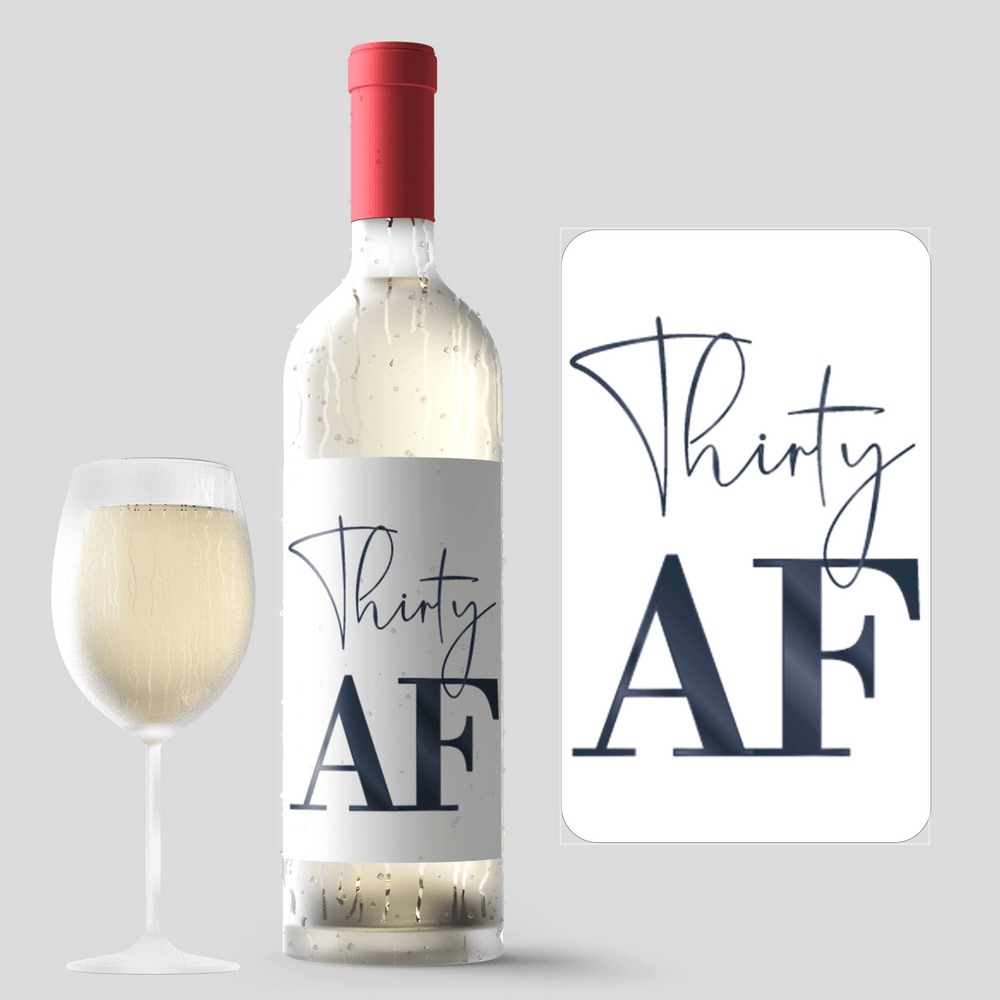 Dirty 30 Birthday Black Balloon Wine Labels - 4 Pack - Ritzy Rose