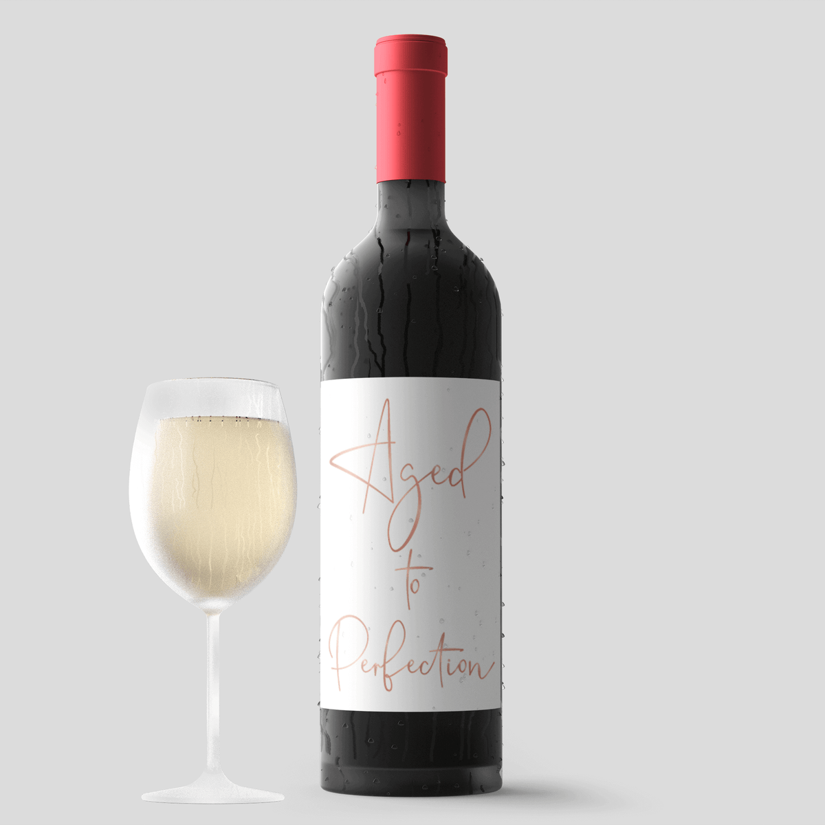 Forty and Fab 40th Birthday Rose Gold Balloon Wine Labels - 4 Pack ...