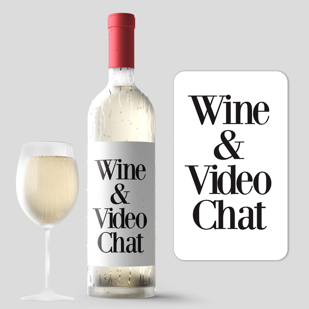 Wine And Video Chat Wine Labels - 4 Pack - Ritzy Rose