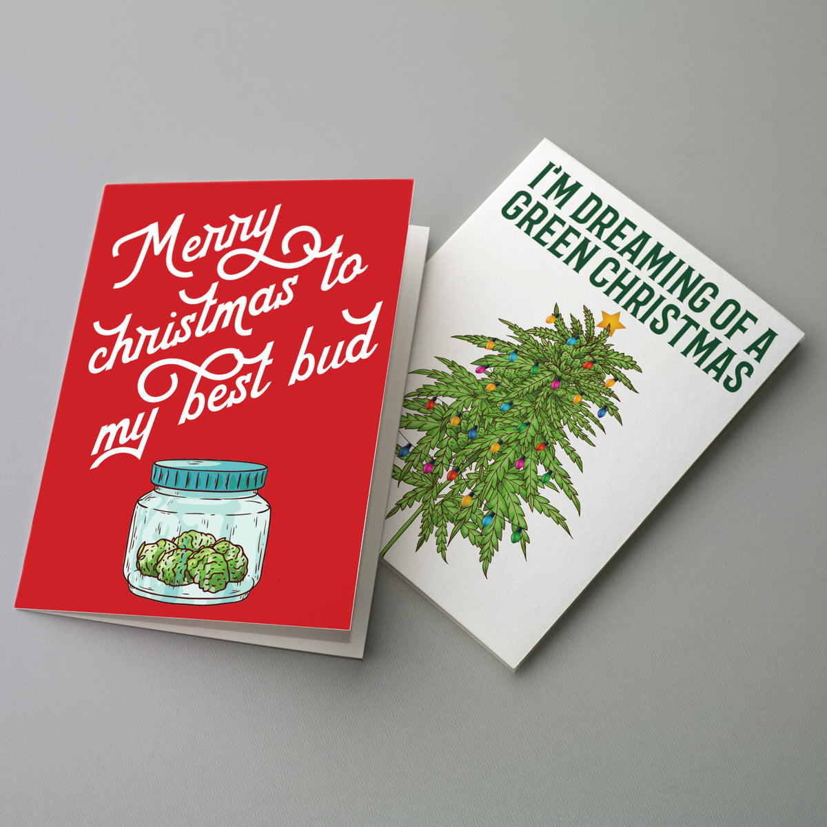 Cannabis Themed Christmas Cards - 24 Count for Marijuana Weed Culture ...