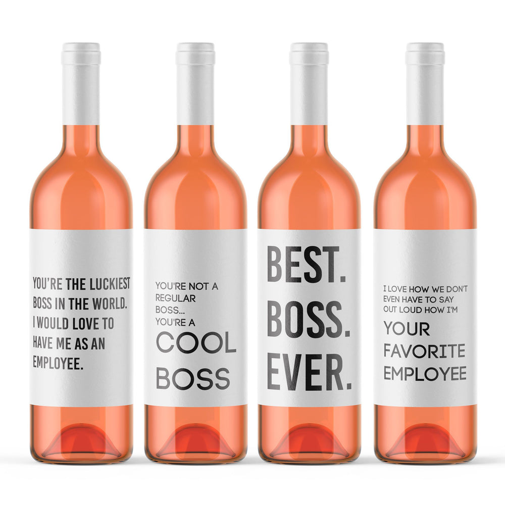 4 Pack Boss Boss Gift Wine Bottle Labels I Love How We Don't Even Have ...